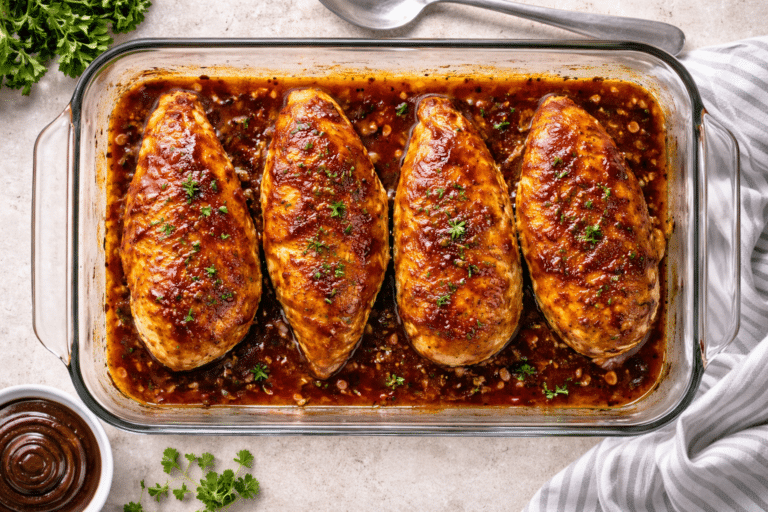 Juicy BBQ Baked Chicken Recipe - Our Family Cooks