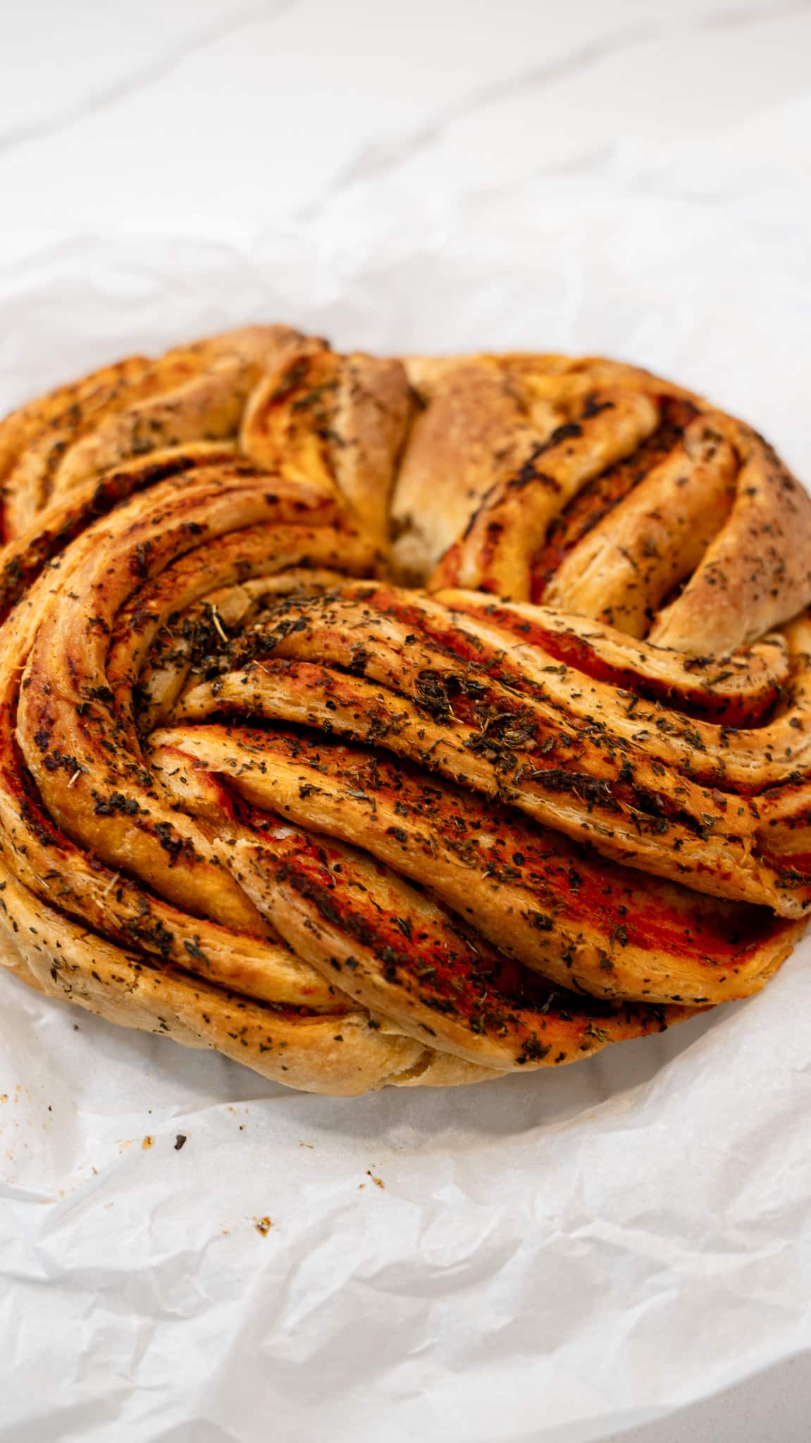 Savory Tomato Basil Sourdough Wreath - Our Family Cooks